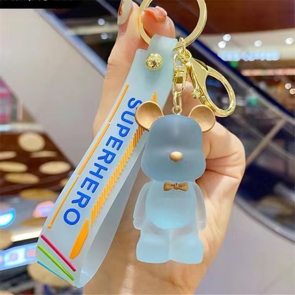 Accessories | Acrylic Bear Keychain Transparent Frosted Bowknot Bear ...
